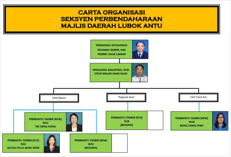 Struktur Carta Organisasi Bahagian Perbendaharaan - Majlis Daerah Lubok ...